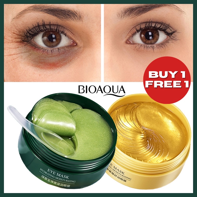 [BUY 1 FREE 1] Bioaqua 24k Gold Eye Mask 60 Pieces (80g) | Shopee Singapore