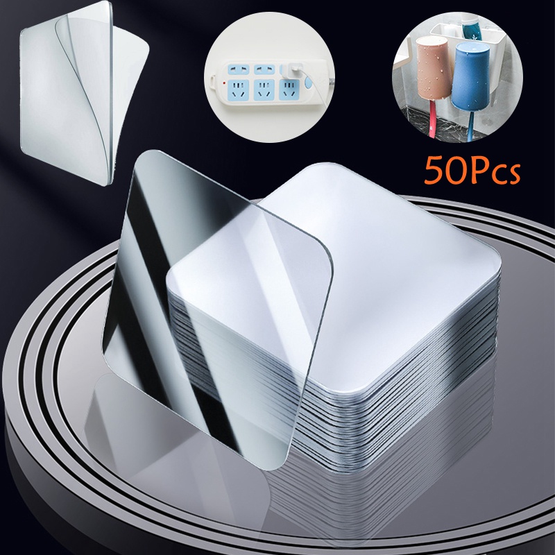50 Pcs Home Kitchen Double-sided Transparent Adhesive Auxiliary Paste ...
