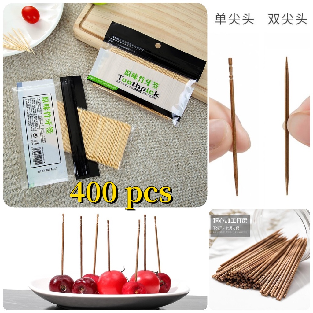 400pcs/ pack Natural Bamboo Toothpick Durable Wood Dental Bamboo Picks ...