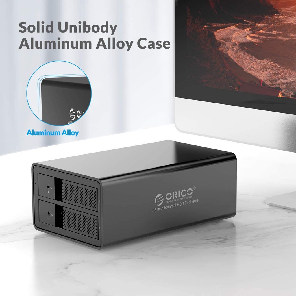 ORICO 2 Bay USB 3.0 to SATA 3.5 inch Chia External Hard Drive Enclosure ...