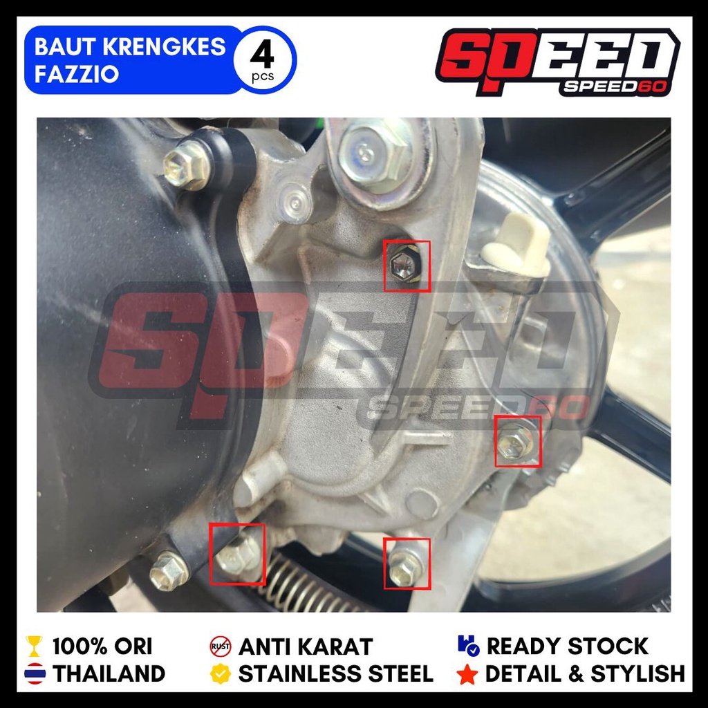 MESIN Probolt Engine Crankcase Bolt Yamaha Fazzio Freego Mio Gear 125 ...