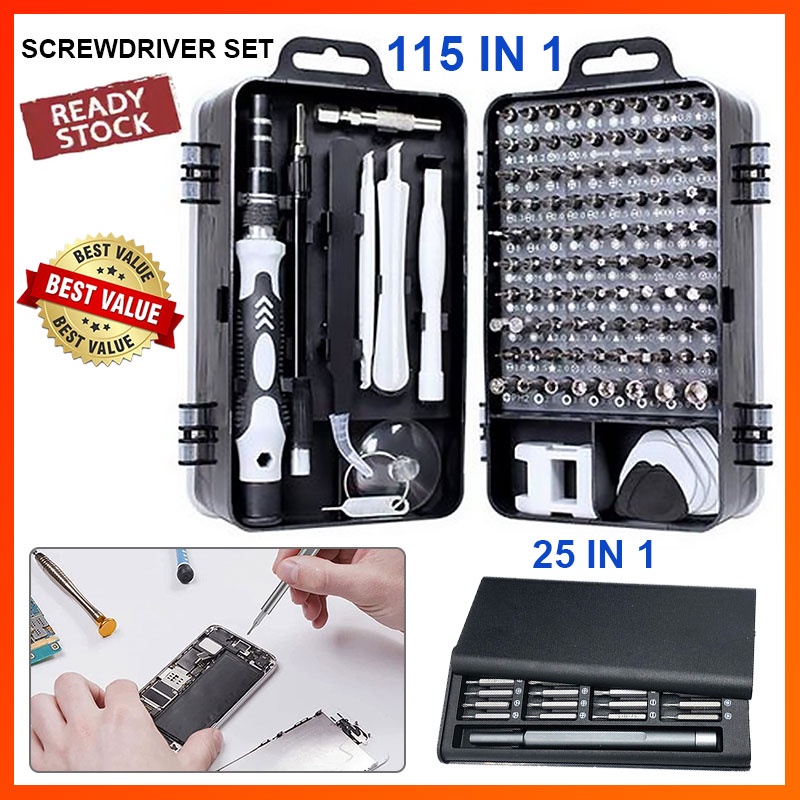 115 In 1 Precision Screwdriver Set Alat Pembaikan Repair Tool Set Mini ...