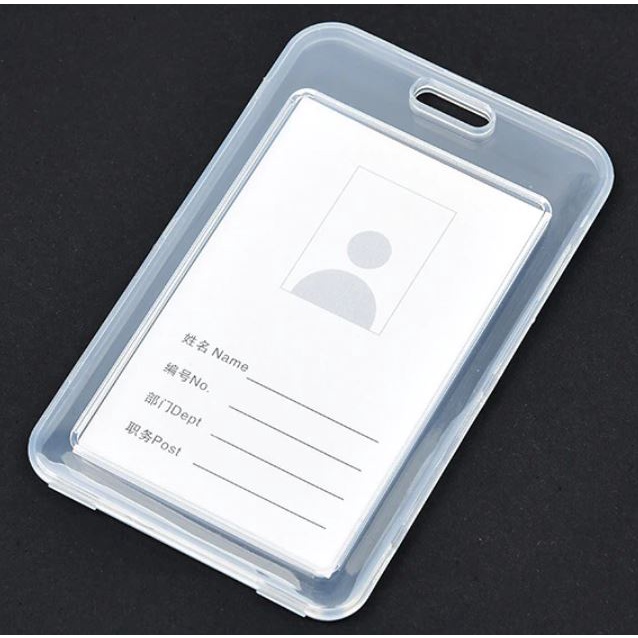 Transparent Card Holder Cover Double Sided Clamshell Office/Student ...