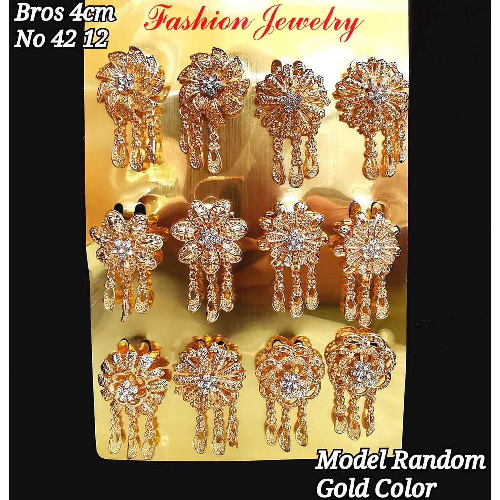 Unit Bros Mix Model Uk 4cm Gold Collor Sj 0044 Bros Kebaya Mini Bross