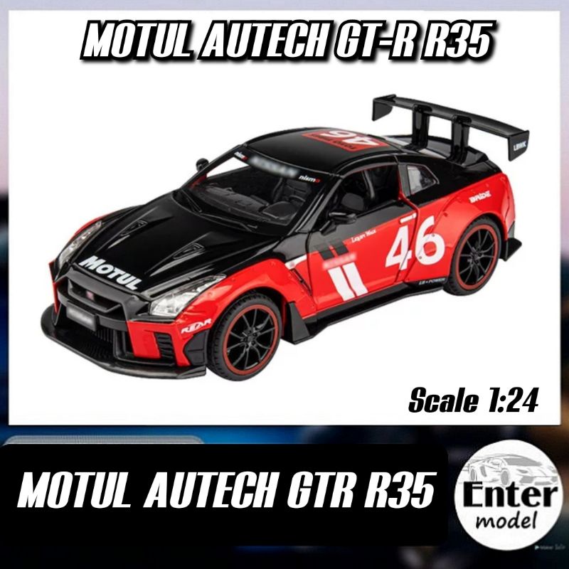 Diecast Model Car With Sound Light MOTUL AUTECH NISSAN GTR R35 Length ...