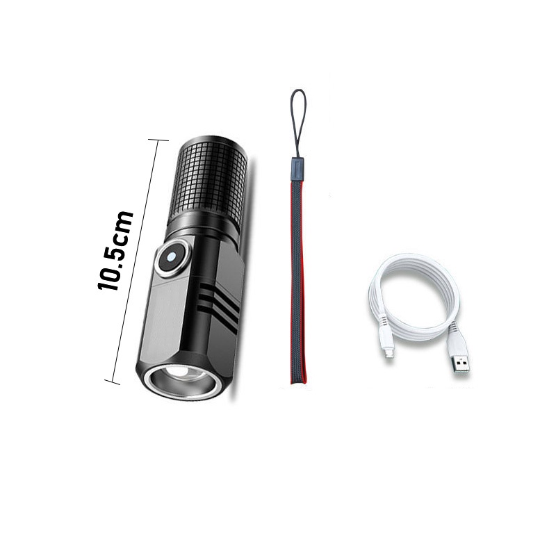 10000 LM mini powerful led flashlight xhp50 built-in battery 3 modes ...