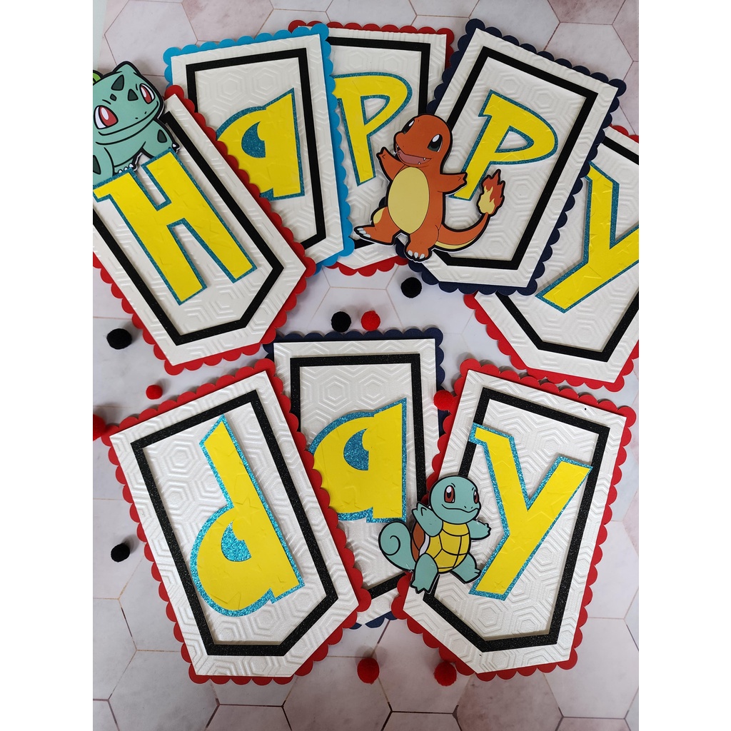 Pokemon Pikachu Theme - Customised Birthday Banner - Party Banner ...