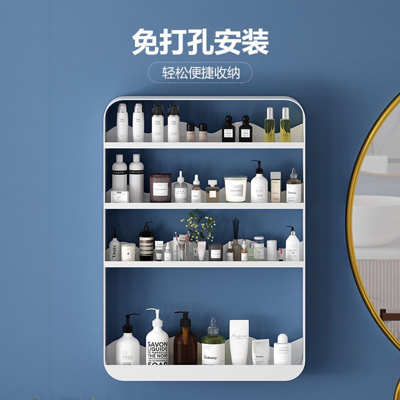 Light luxury non-perforated toilet rack wall-mounted multi-layer ...
