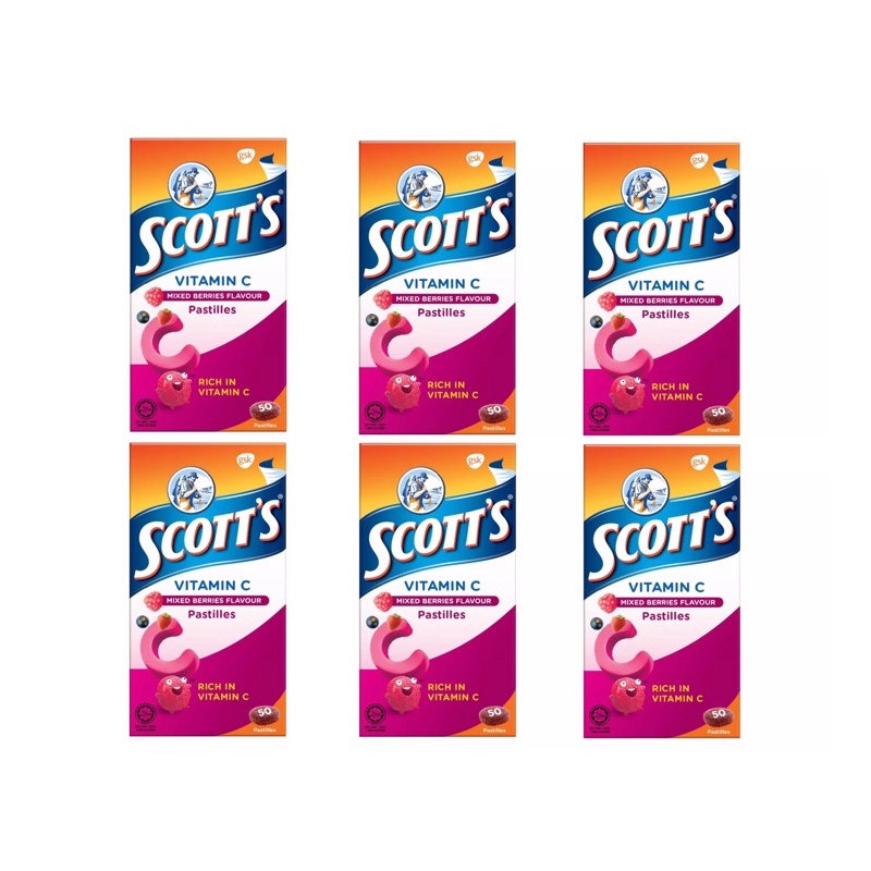 [Bundle of 6] [Free Shipping] SCOTT'S Vitamin C Pastilles 6 x 100g (50S ...