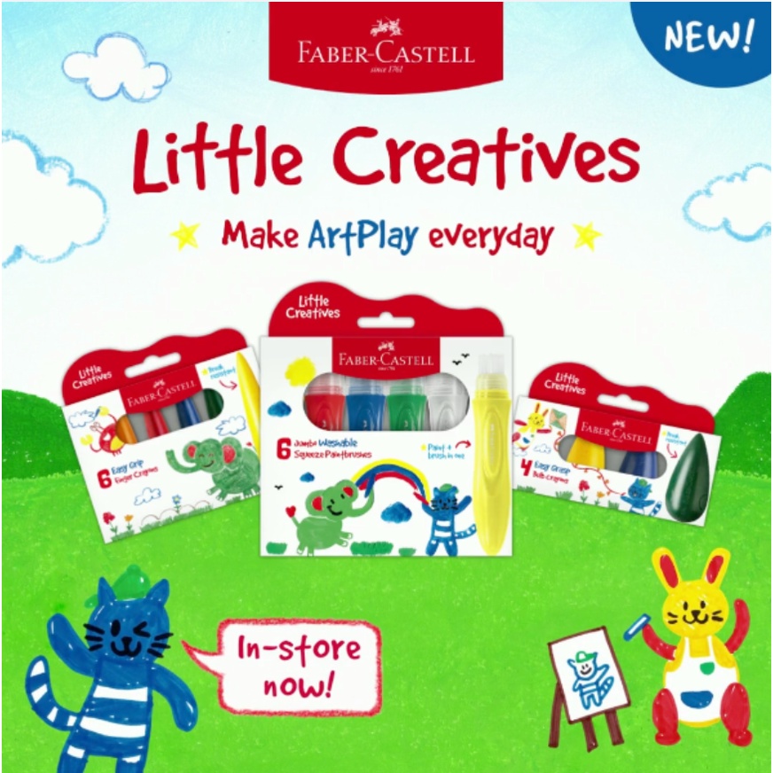 (NEW) Faber-Castell Little Creatives Easy Grasp Bulb/Finger Crayons ...