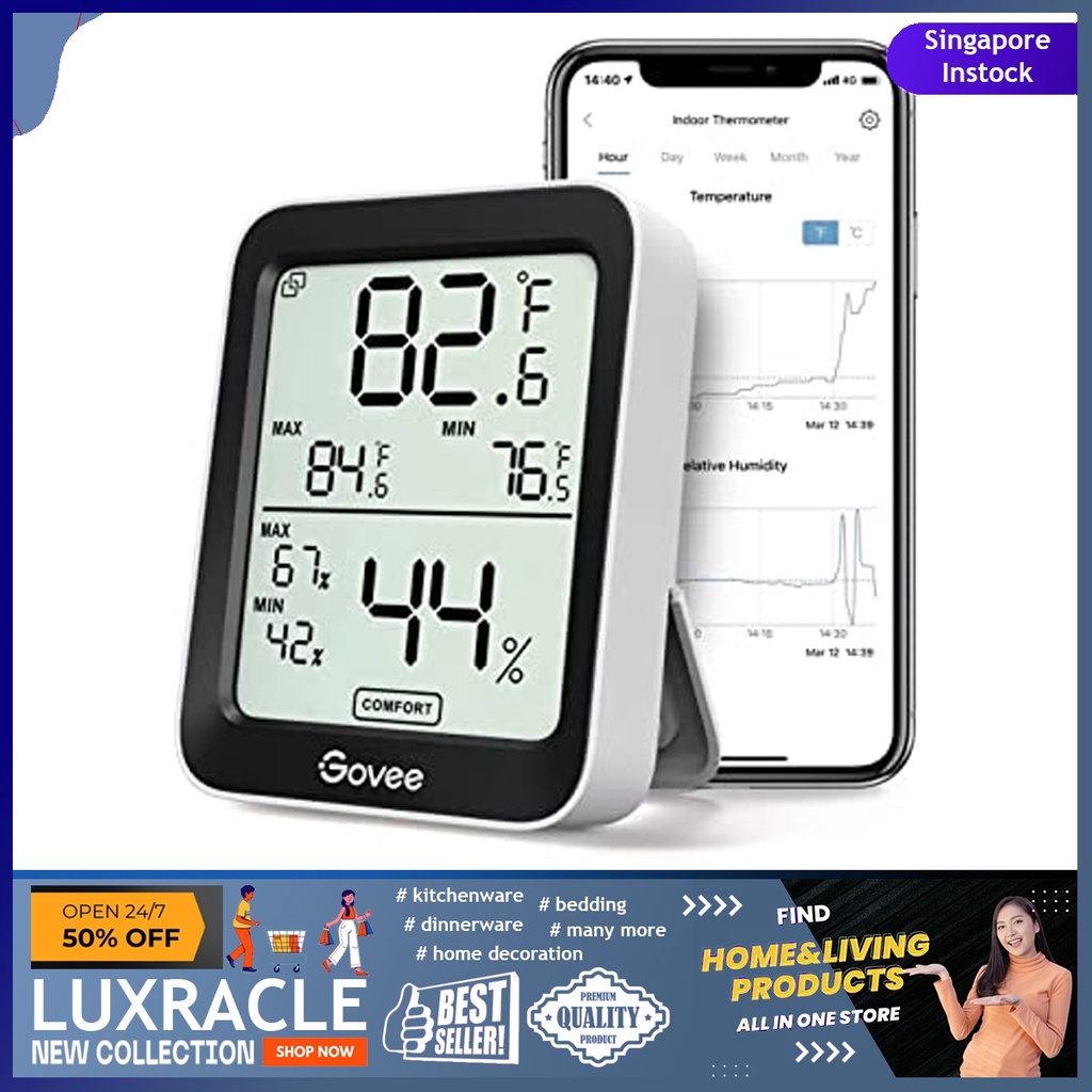 [sgstock] Govee Bluetooth Digital Hygrometer RoomThermometer, Humidity ...