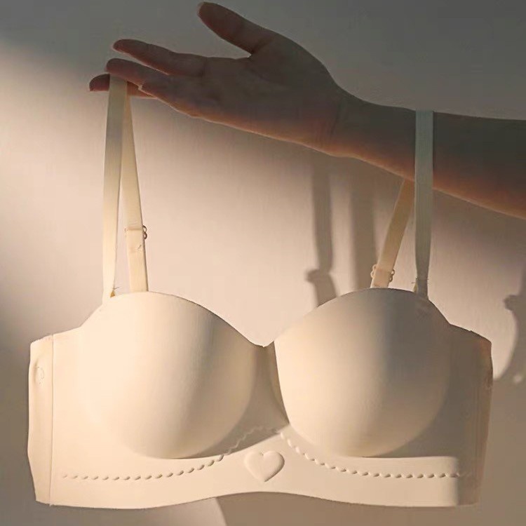 C-Bit Boba!Half Cup Seamless Underwear Women's Small Breasts Gathering ...