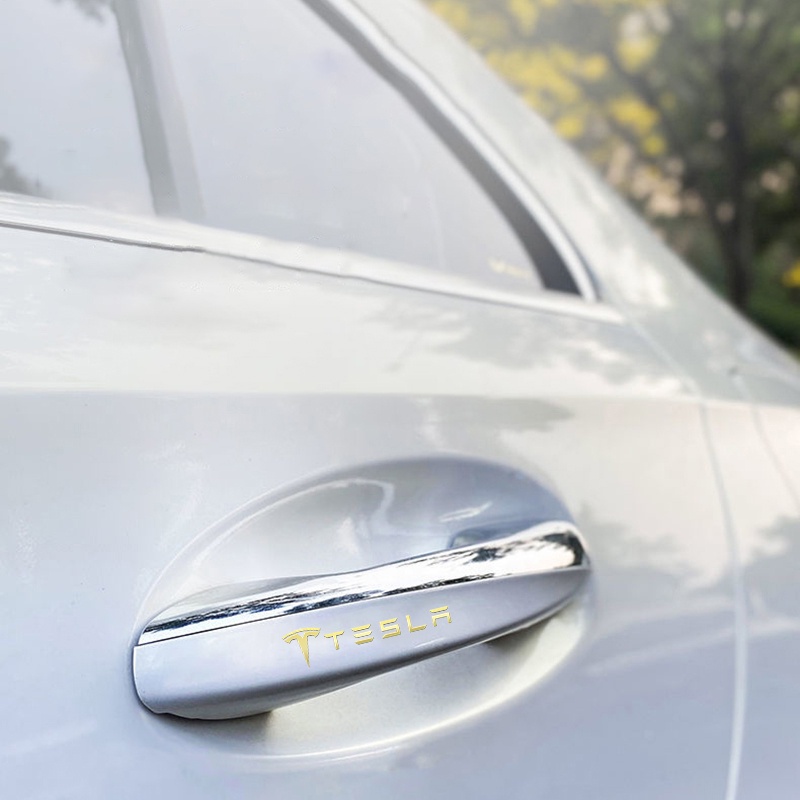 3pcs Aluminum Mini Car Sticker Handle Badge Interior Decals for Tesla ...