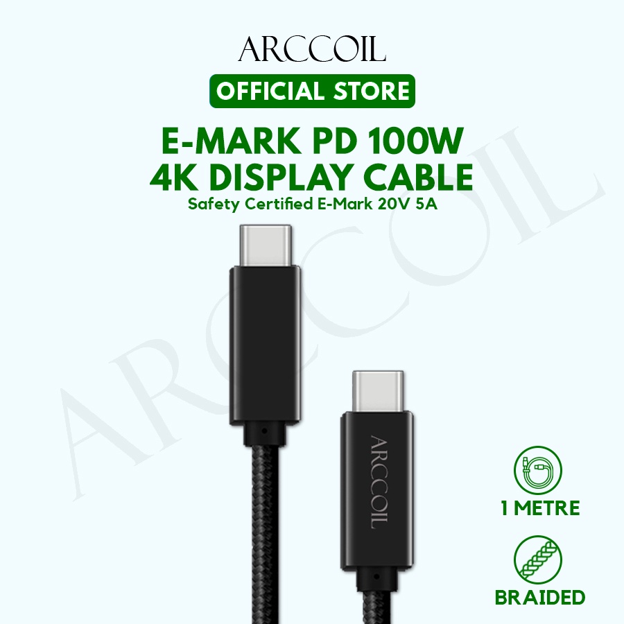 Arccoil 100W PD Cable Emark USB 3.1 Gen 2 SuperSpeed+ with 4K ...