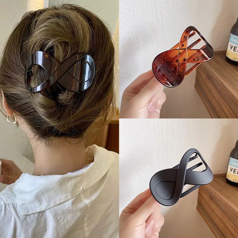 Korean Style 8-shaped Frosted Hair Clip for Woman Ins Wind Elegant ...