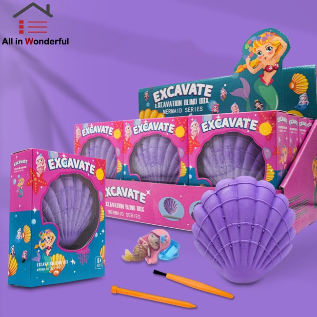 WS Gemstone Dig Kit Diy Mermaid Crystal Gem Starfish Heart-shaped ...