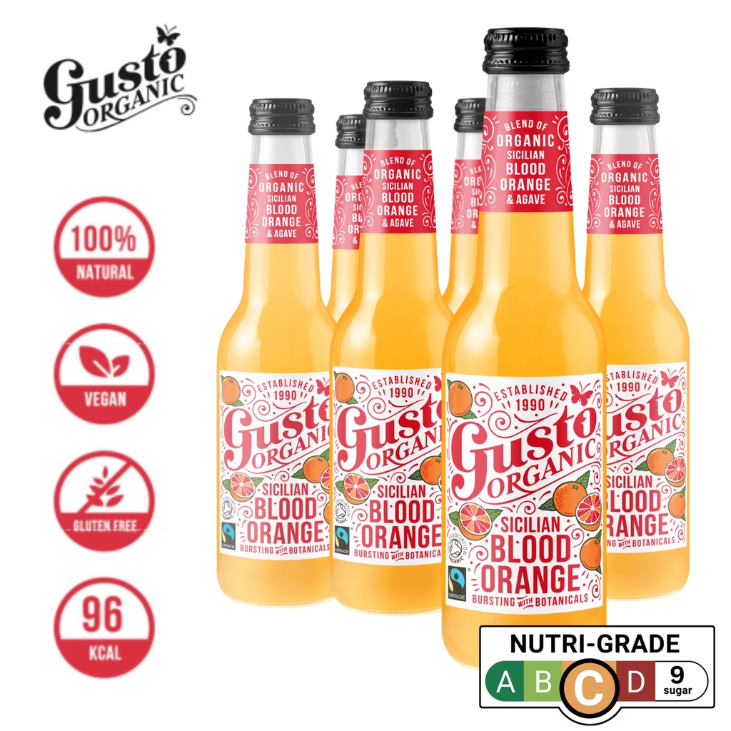 Gusto Organic Sicilian Blood Orange & Agave Organic Beverages (6 ...