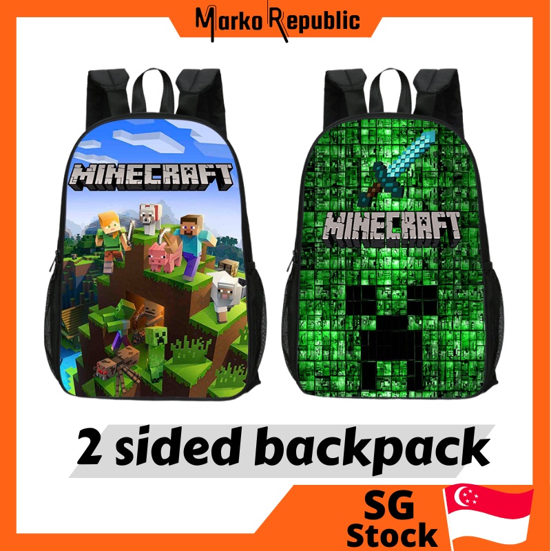 SG Stock Minecraft Kid Tuition School 2 side Reversible Kids Student ...