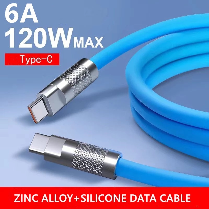 120w 6a Super Fast Charge PD Type C Liquid Silicone Cable Quick Charge ...