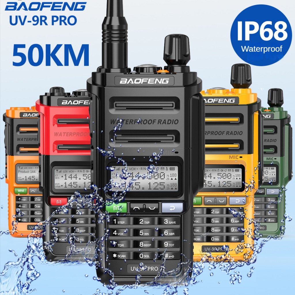 Upgraded Baofeng UV-9R PRO 8000MAH IP68 Waterproof Walkie Talkie 136-174/400-520MHz 50KM Range ...