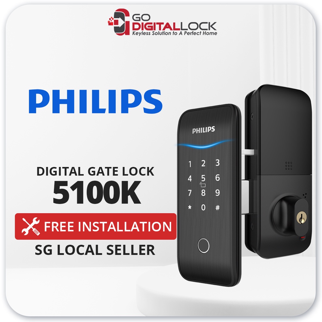 Philips Easykey 5100K Digital Gate Lock | Shopee Singapore