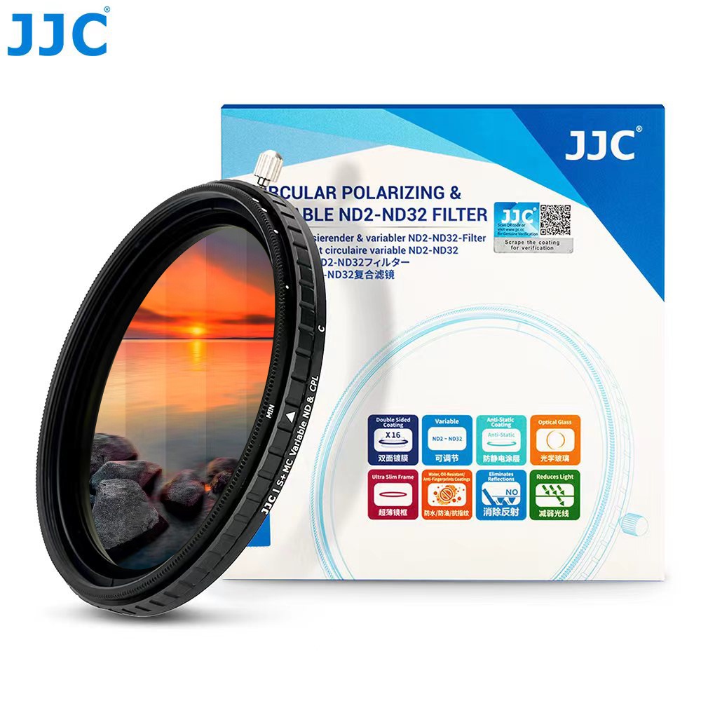 JJC 2-in-1 ND+CPL Filter, ND2-32 Filter + CPL Filter Combined NC Filter ...