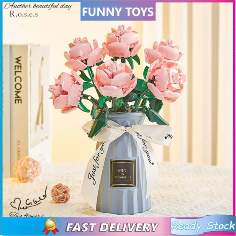 【Ready stock】Creative Building Blocks Rose Compatible with Lego Flower ...