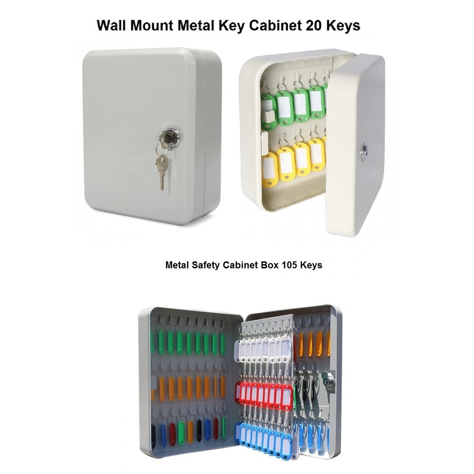 Wall Mount Safe Security Cabinet Box 20 Keys Lock Box | Shopee Singapore