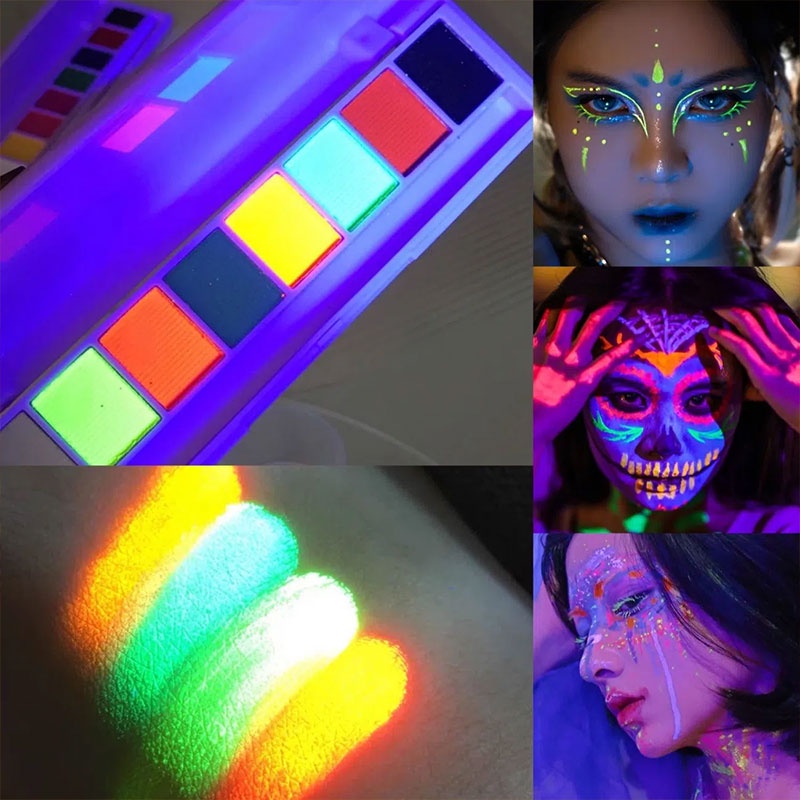 Luminous Eye Shadow Glow in the dark Makeup Paint Party Nightclub Body ...