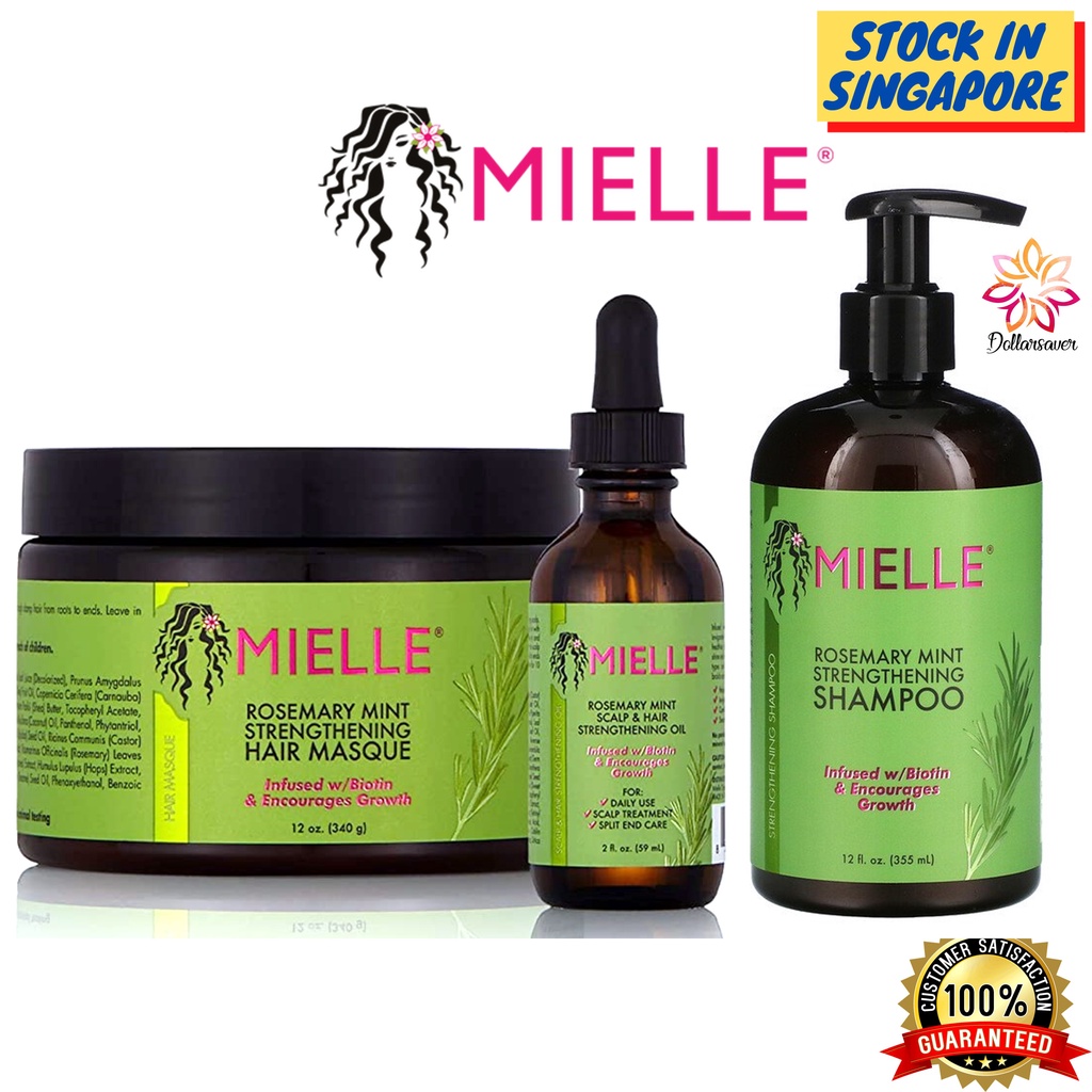 Mielle Rosemary Mint Scalp & Hair Strengthening Oil 59 mL / Shampoo ...