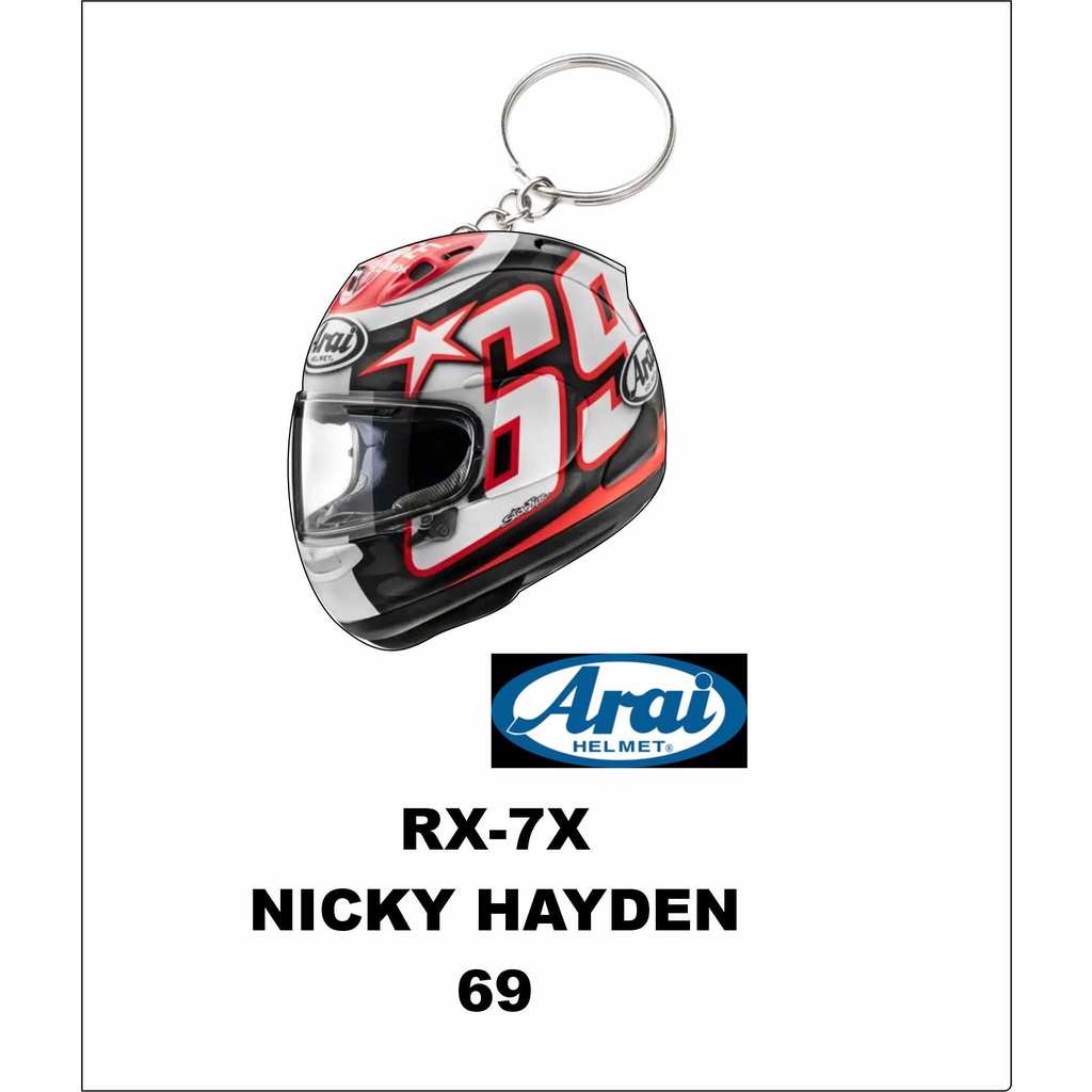 ARAI RX-7X NICKY HAYDEN 69 keychain 2d | Shopee Singapore