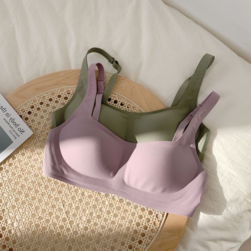 Nanoshop AB Cup Women Seamless Bras Full Coverages Cup Thin Sofe Padded ...