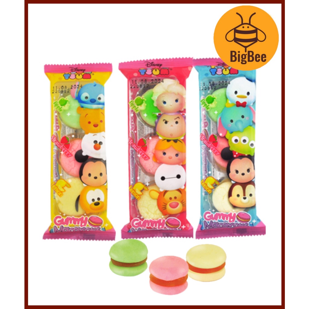 Disney Tsum Tsum Gummy Macarons - 45g x 3pkts Apple, Strawberry and ...