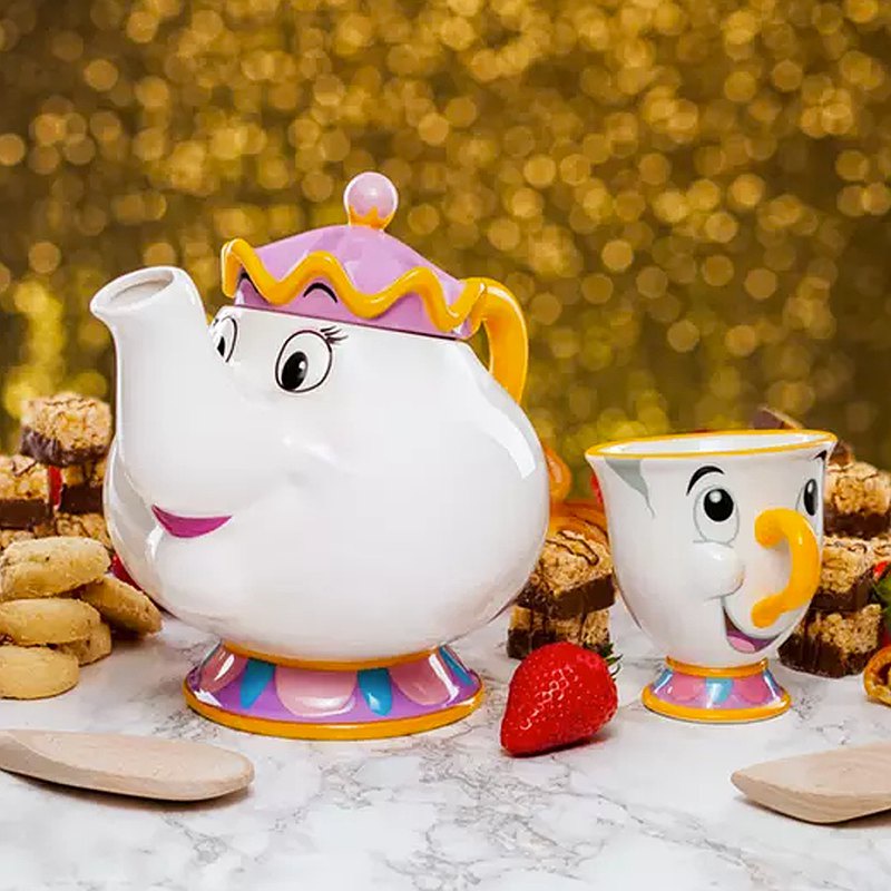 Paladone Beauty & The Beast Mrs Potts Tea Pot and Chip Mug Gift Set ...