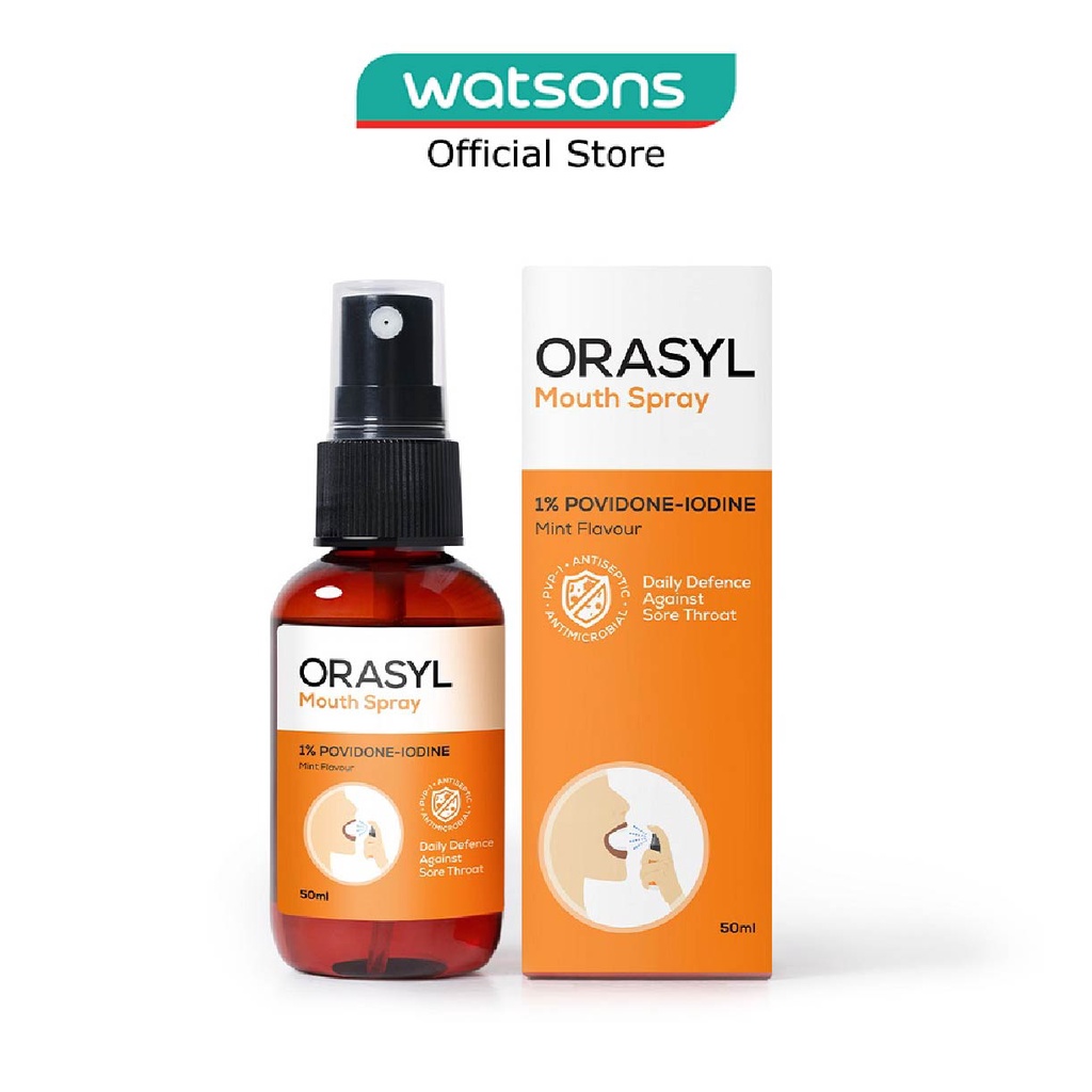 ORASYL Orange Povidone-Iodine Mouth Spray Mint Flavor 50ml | Shopee ...