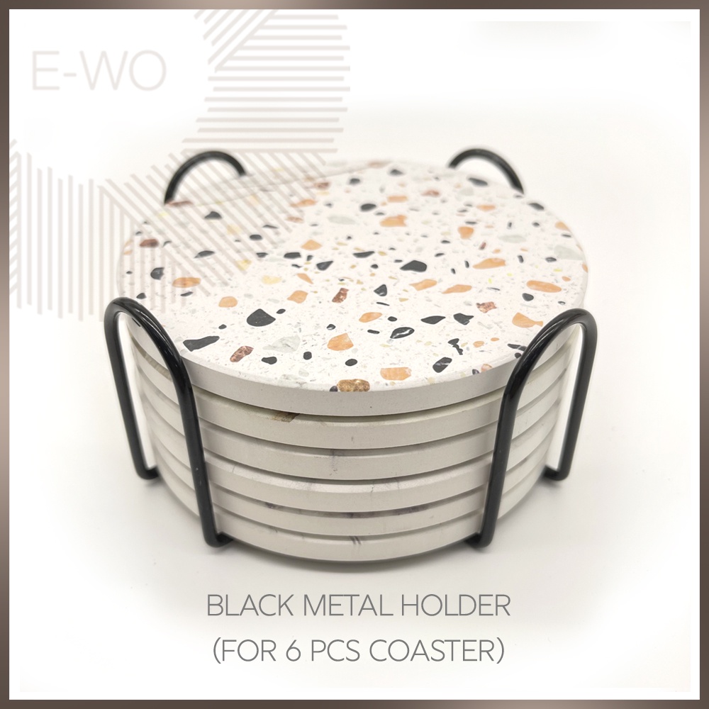 [BUY 3 GET 1 FREE] Diatomite Super absorbent Coaster, Terrazzo Design ...