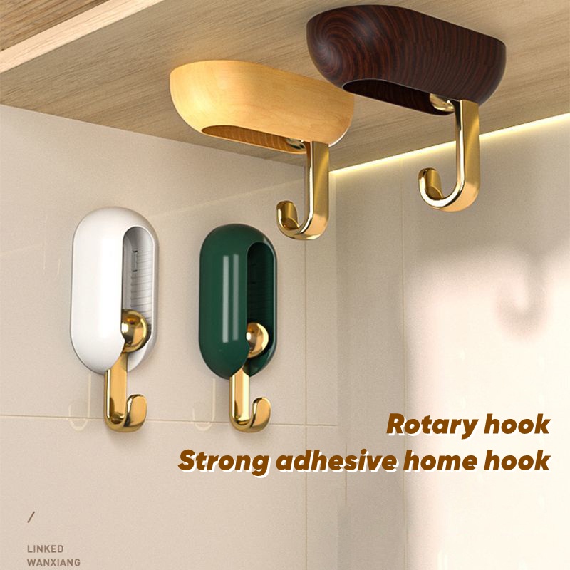 Rotary hook, strong adhesive home hook, clothing keys without holes, no ...