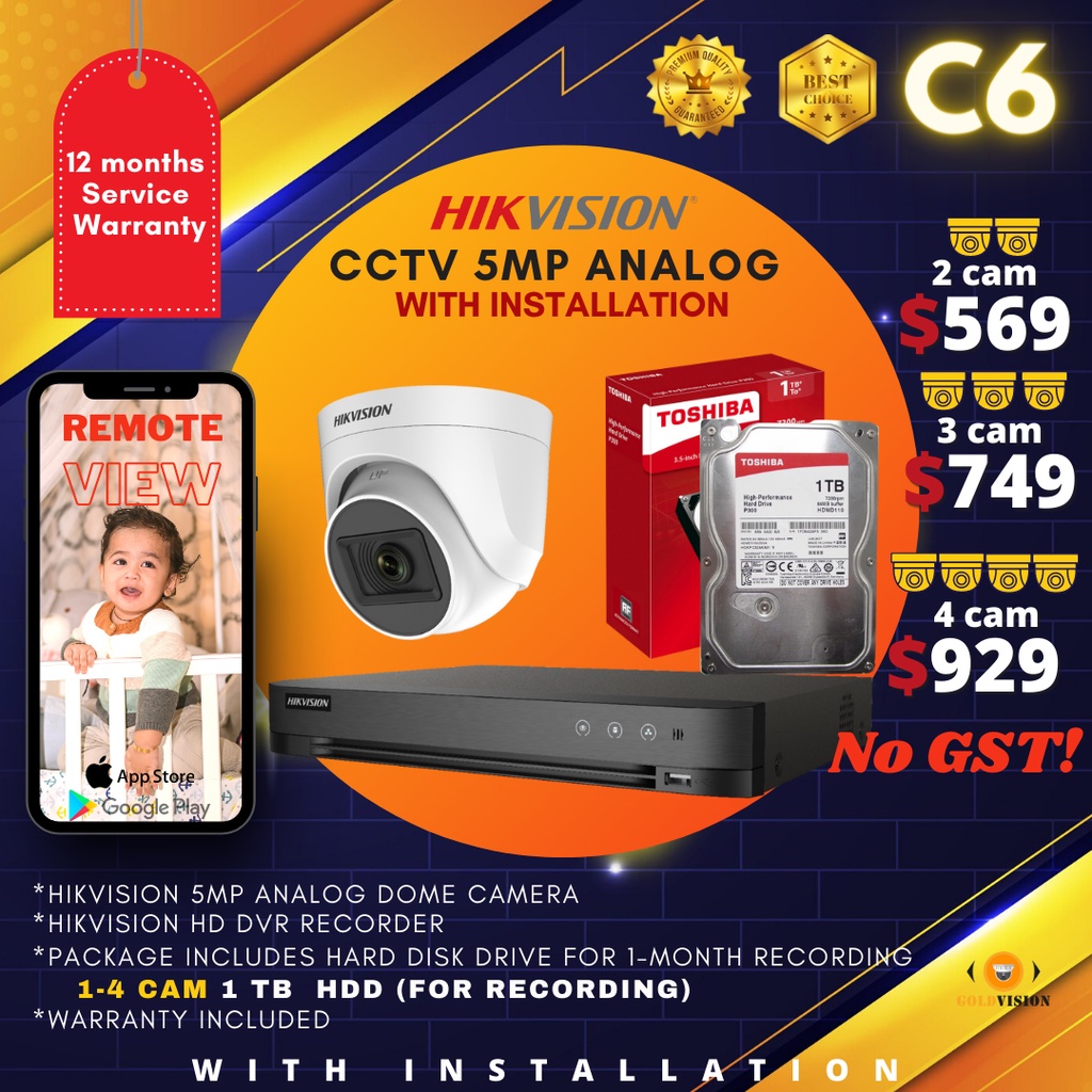C6 Hikvision / Dahua - Best $ Value - IP POE Security Camera & Analog ...