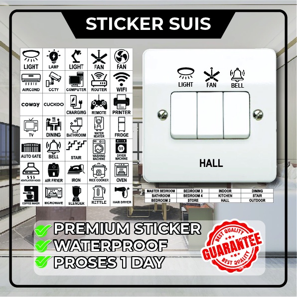 257pcs Sticker Suis Rumah, Stiker Suis Label , high quality, Plug ...