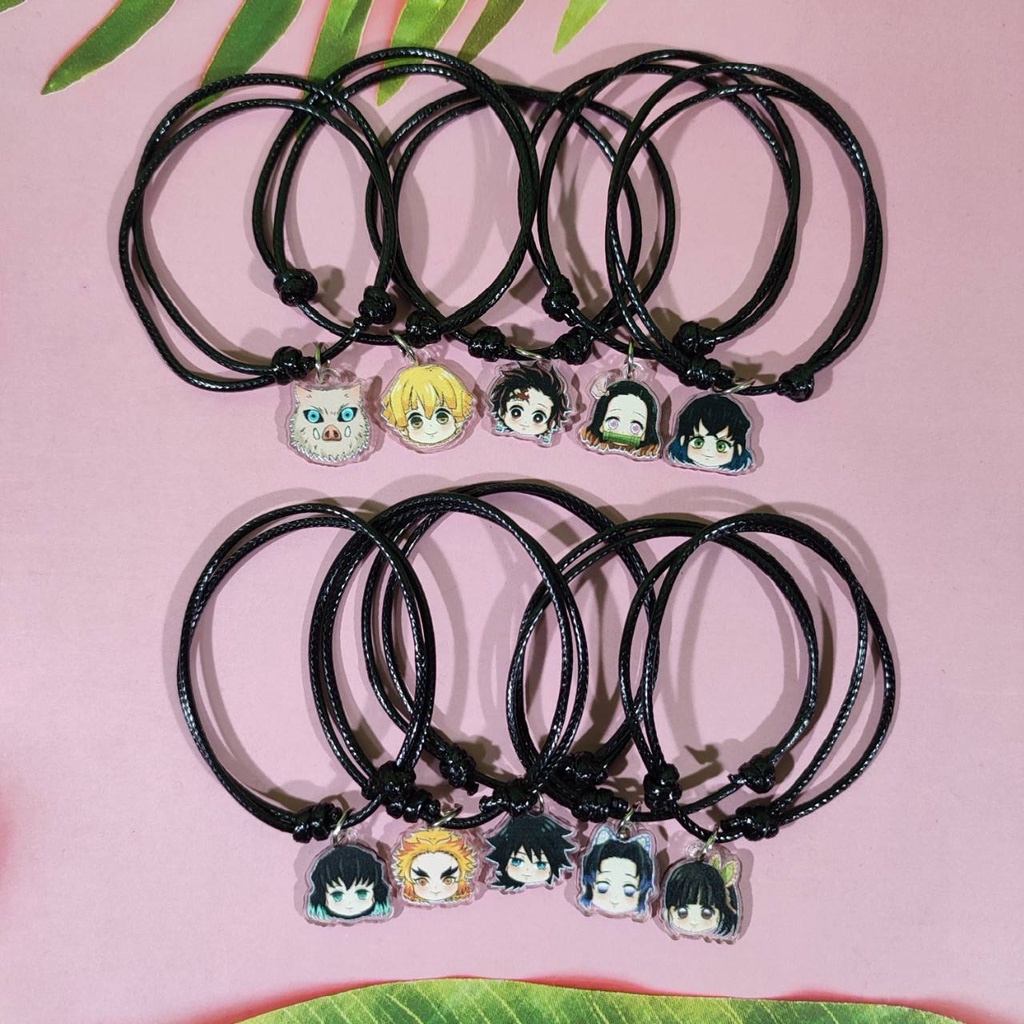 GANTUNGAN Demon Slayer Anime Bracelet - Kimetsu no Yaiba Single Charm ...