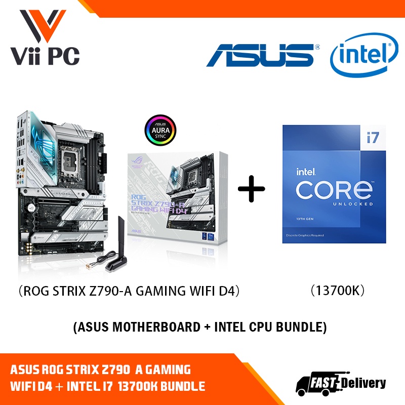 ASUS ROG STRIX Z790-A Z790A Z790 Z790 A GAMING WIFI D4 Motherboard + Intel i7-13700K 13700K ...