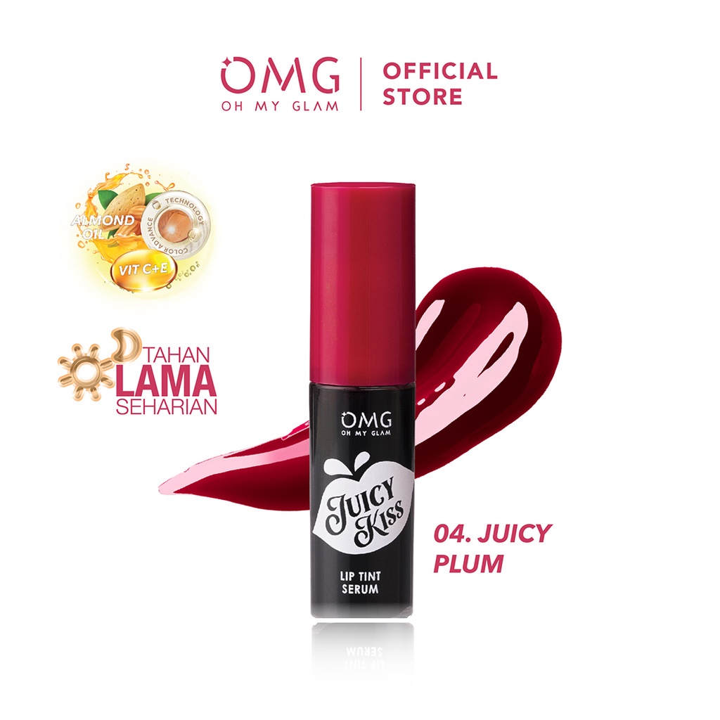 Oh My Glam Juicy Kiss Lip Tint Serum - 04 Juicy Plum (OMG) | Shopee ...