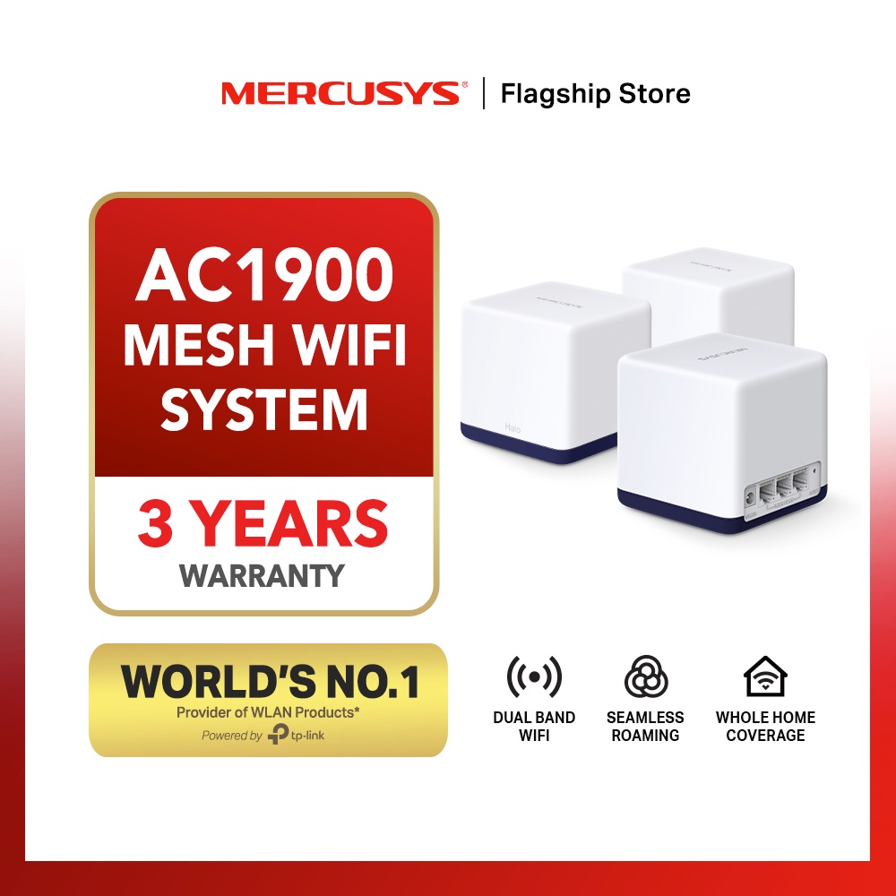 Mercusys Halo H50G AC1900 Mesh WiFi System Dual Band Whole Home ...