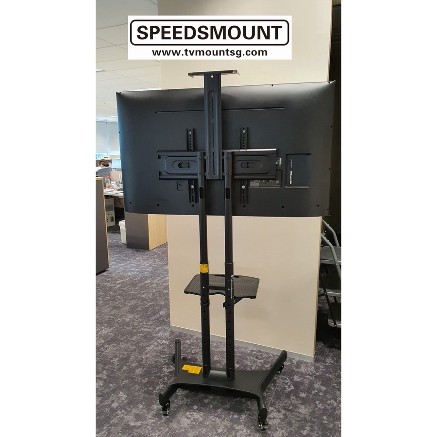 SG stock TV stand mobile cart with laptop AV shelf 40” to 85 inch LCD ...