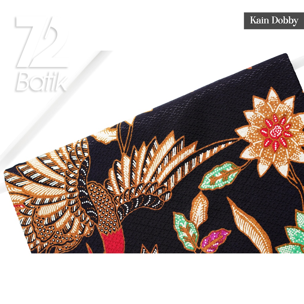 HITAM Premium Dobby BATIK Fabric With Cendrawasih Bird Motif In Black ...