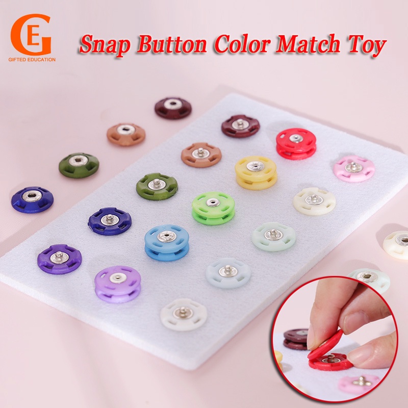 Montessori Snap Button Color Match Toy Eye Hand Coordination Snap ...