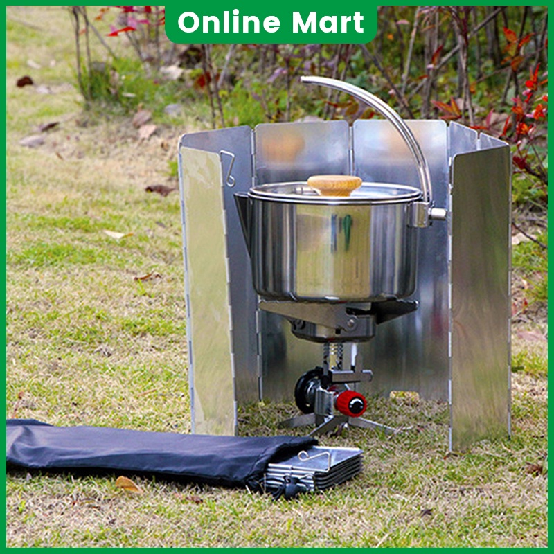【SG Stock】Foldable Windshield Wind Deflectors 10 Plates Stove Wind ...