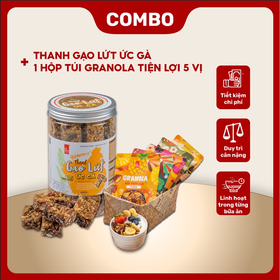 Combo 1 Box of 10 Convenient Granola Bags 5 Flavors And Chicken Brown ...