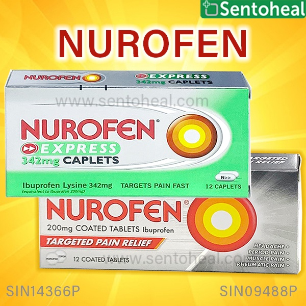 Nurofen Express 200mg/ 342mg Caplets *BUNDLE OF 2* - 12s x 2 packs ...