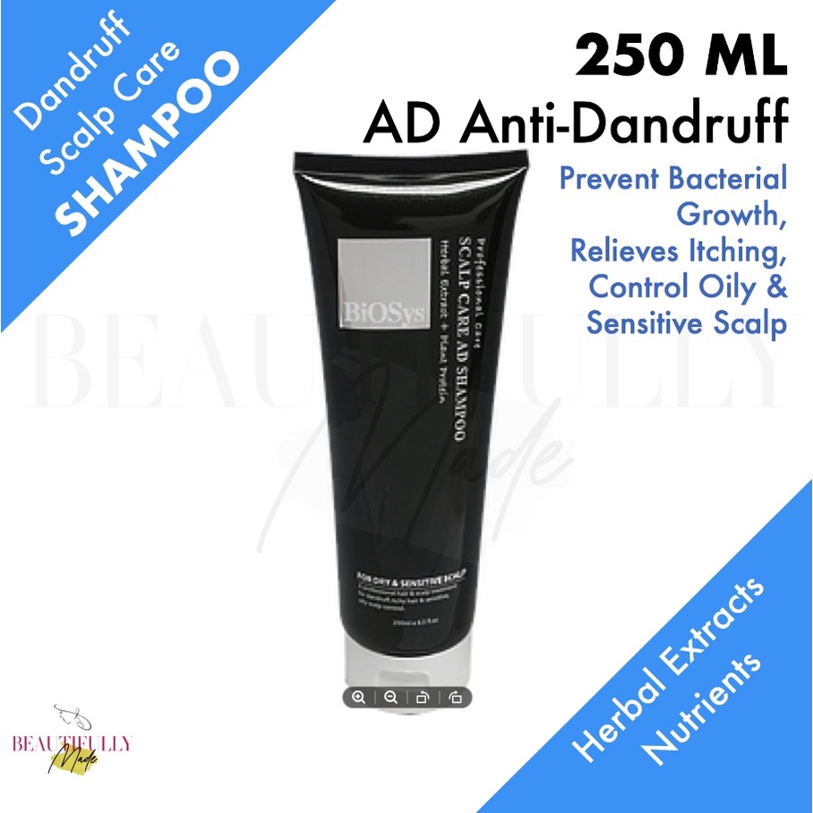 Biosys Scalp Care AD Anti-Dandruff Shampoo 250ml - Prevent Bacterial Growth, Relieves Itching ...
